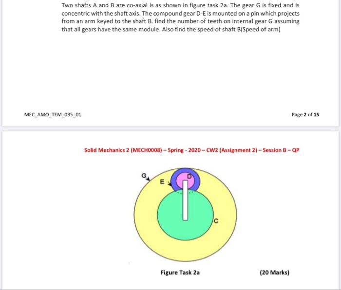 Solved TC = 45 ; TD = 25 ; TE = 40 ;NA = 120 r.p.m. | Chegg.com
