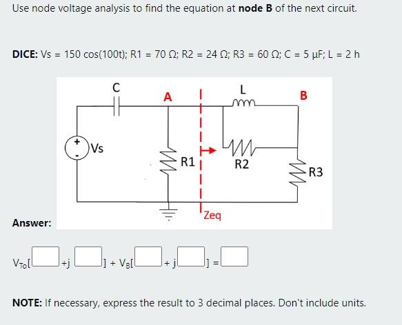 Solved Use node voltage analysis to find the equation at | Chegg.com