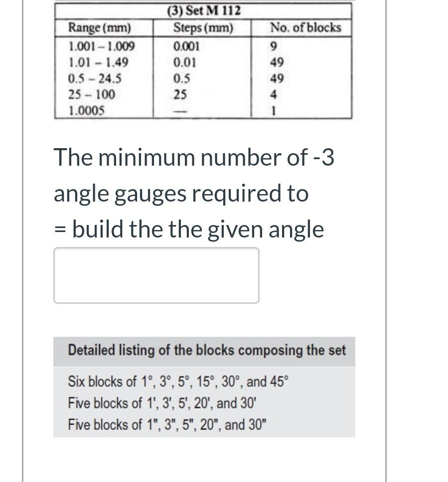 Solved During angular measurement experiment using a sine | Chegg.com