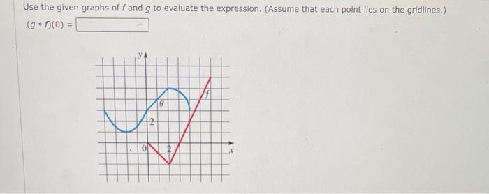 Solved Use the given graphs of f and g to evaluate the | Chegg.com