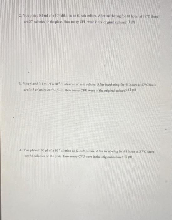 Solved . Nicole Chomicz Name Section Bacterial Enumeration - | Chegg.com