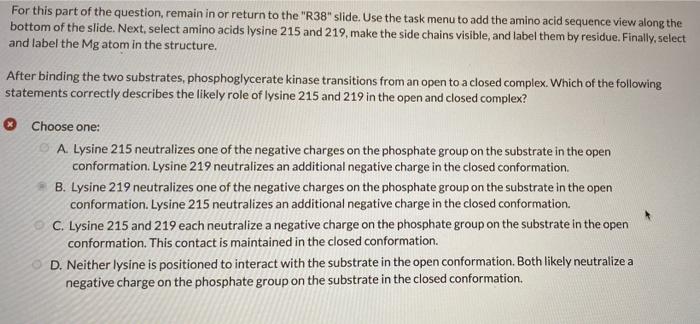 Solved For this part of the question, remain in or return to | Chegg.com