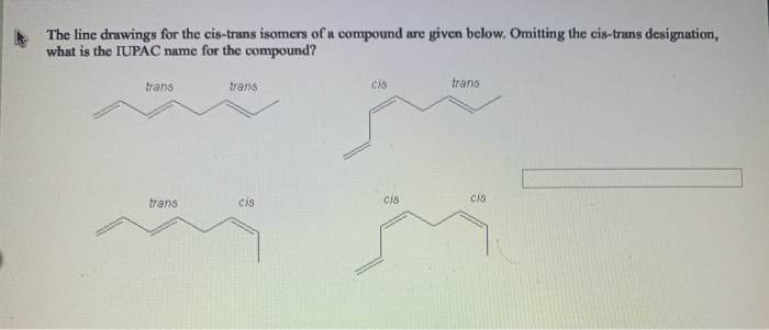 Solved The line drawings for the cis-trans isomers of a | Chegg.com