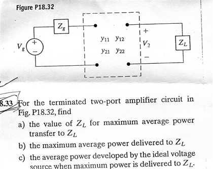 Solved For the terminated two - port amplifier circuit in | Chegg.com
