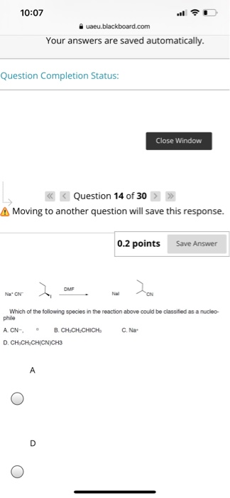 Solved 10:06 uaeu.blackboard.com This test can be saved and | Chegg.com
