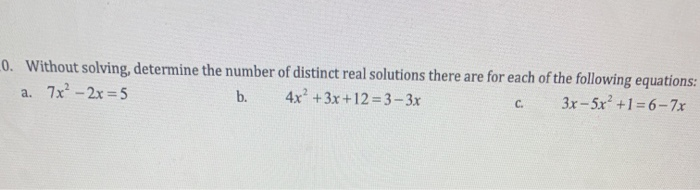 Solved 0. Without solving, determine the number of distinct | Chegg.com