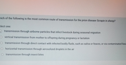 hich of the following is the most common route of | Chegg.com