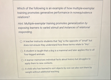 Solved Which of the following is an example of how | Chegg.com