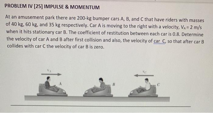 Solved PROBLEM IV [25] IMPULSE & MOMENTUM At an amusement | Chegg.com