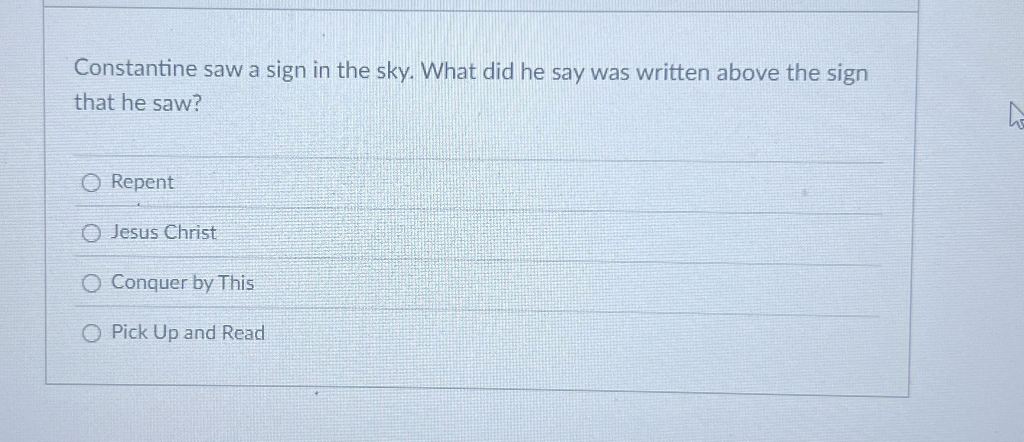 Solved Constantine saw a sign in the sky. ﻿What did he say | Chegg.com