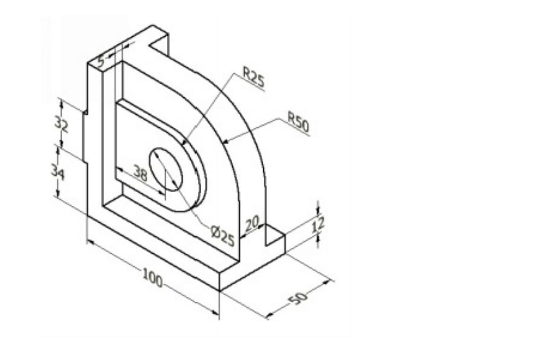 Solved Give the third angle orthographic projection of the | Chegg.com