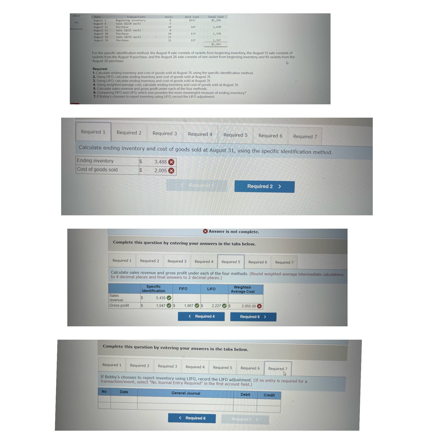 Solved Problem 6-2B (Algo) ﻿Calculate ending inventory, cost | Chegg.com