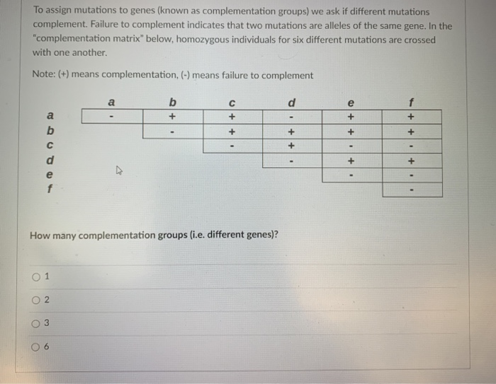Solved To assign mutations to genes (known as | Chegg.com