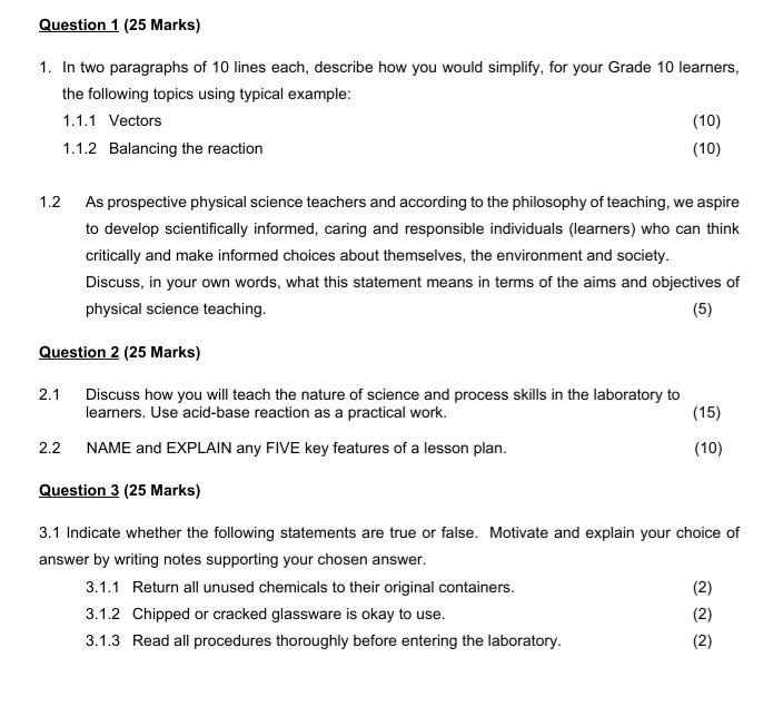 Solved Question 1 (25 Marks) 1. In two paragraphs of 10 | Chegg.com