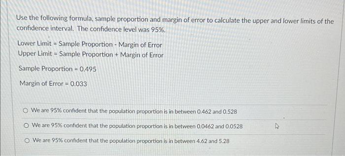 Solved Use the following formula, sample proportion and | Chegg.com