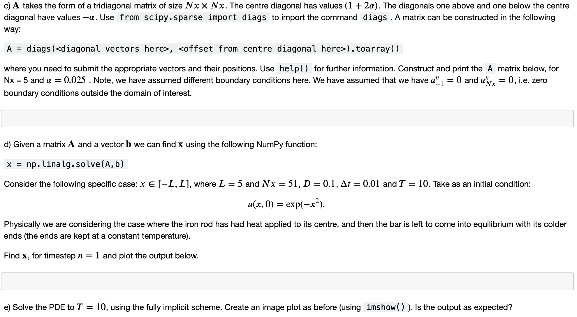 Solved Please use pythonConsider the following differencing | Chegg.com