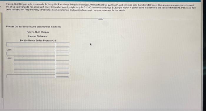 Solved Patsy' 6 Quit Shoppe sols homemade Amsh quilts. Patsy | Chegg.com