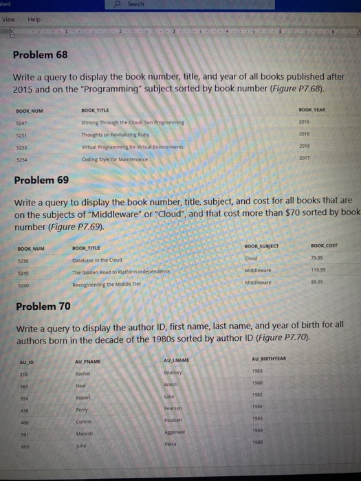 Solved use the database schema in first picture to answer | Chegg.com