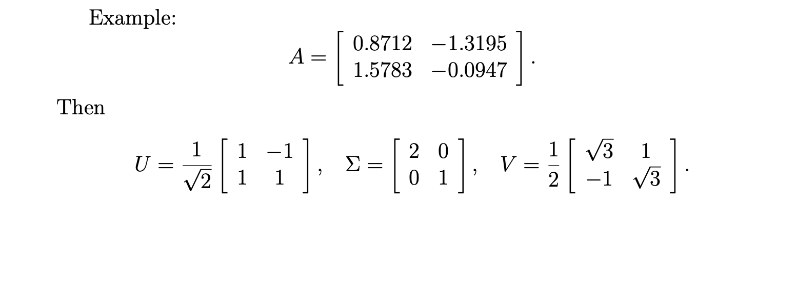 Solved Singular Value | Chegg.com