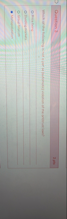 Solved Question 32 ﻿ptsWhich of the following is not a per | Chegg.com