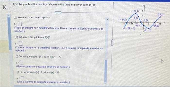 Solved Use the graph of the function f shown to the right to | Chegg.com