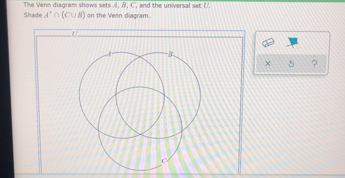 Solved The Venn diagram shows sets A, B, C, and the | Chegg.com