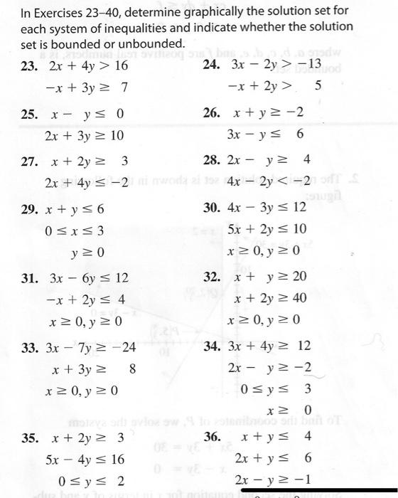 In Exercises 23-40, determine graphically the | Chegg.com