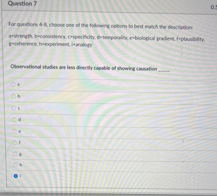 Solved For questions 4-8, choose one of the following | Chegg.com