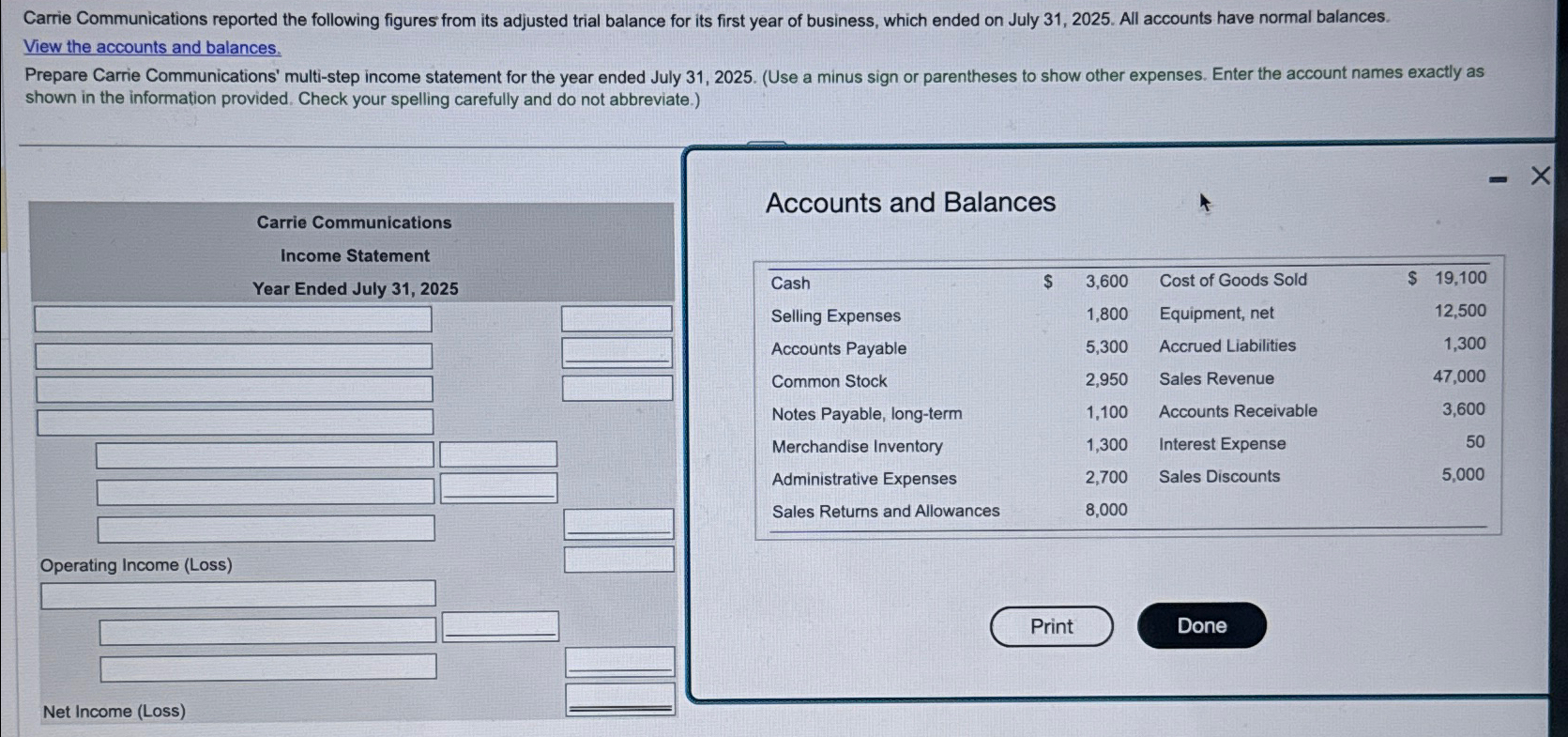 Solved Carrie Communications reported the following figures | Chegg.com