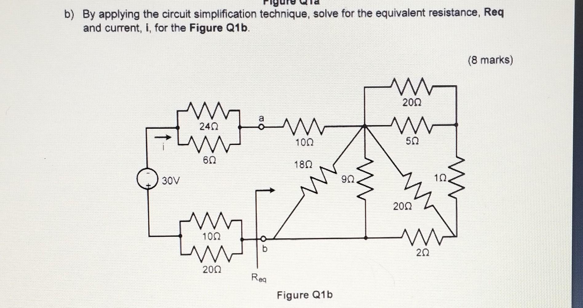 Solved b) By applying the circuit simplification technique, | Chegg.com