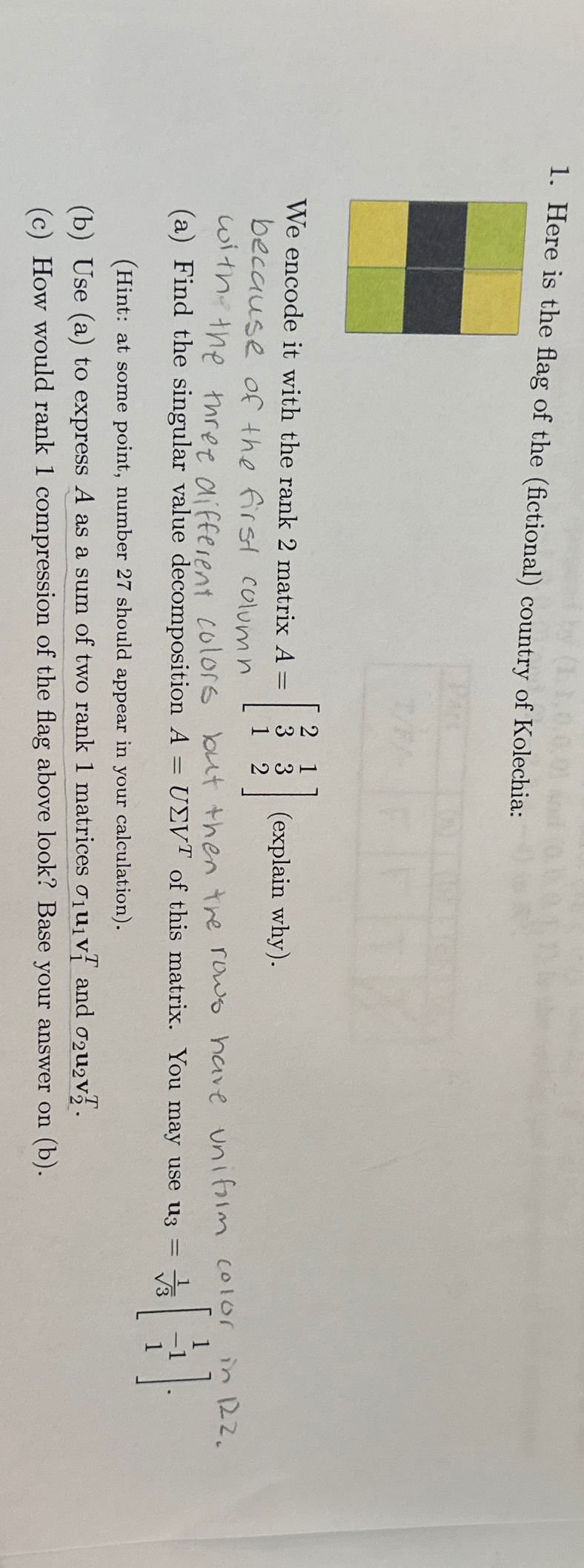 Solved Here is the flag of the (fictional) ﻿country of | Chegg.com