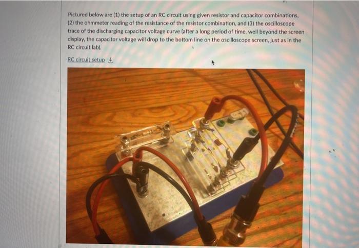 Solved Pictured below are (1) the setup of an RC circuit | Chegg.com