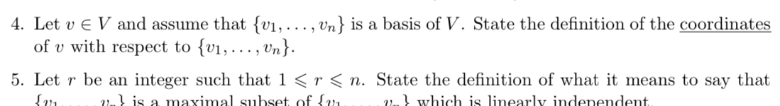Solved Let vinV and assume that {v1,dots,vn} ﻿is a basis of | Chegg.com
