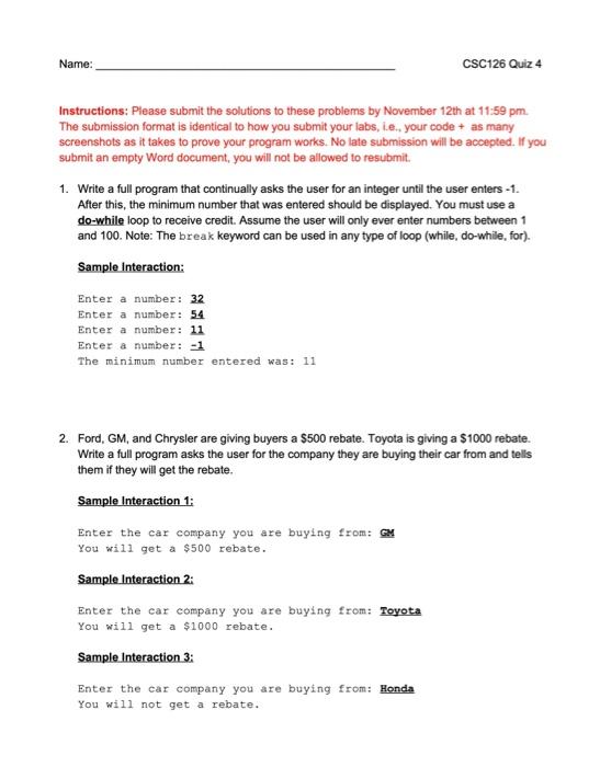 Solved Instructions: Please submit the solutions to these | Chegg.com