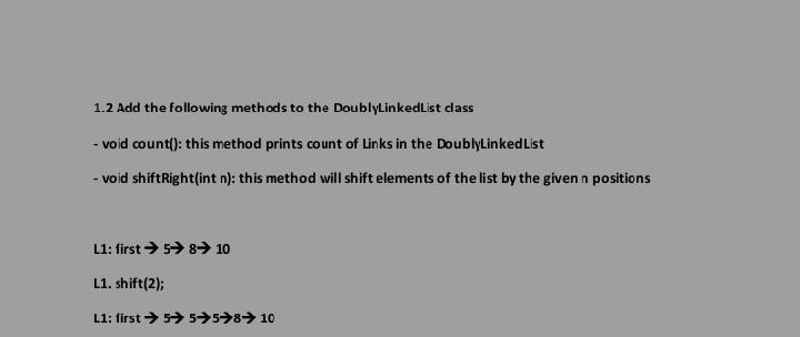 Solved 12 Add The Following Methods To The Doublylinkedlist 0627