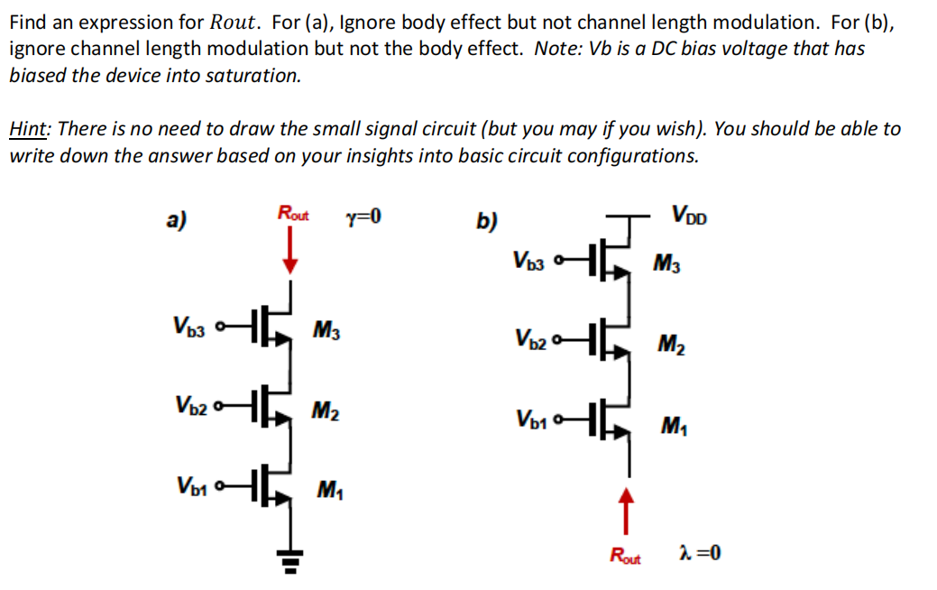 Solved Find an expression for Rout. For (a), ﻿Ignore body | Chegg.com