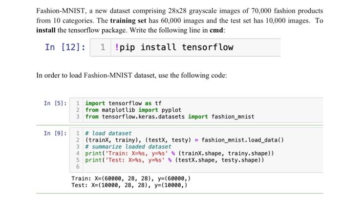 Solved Fashion-MNIST, a new dataset comprising 28×28 | Chegg.com
