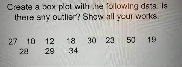 Solved Create a box plot with the following data. Is there | Chegg.com
