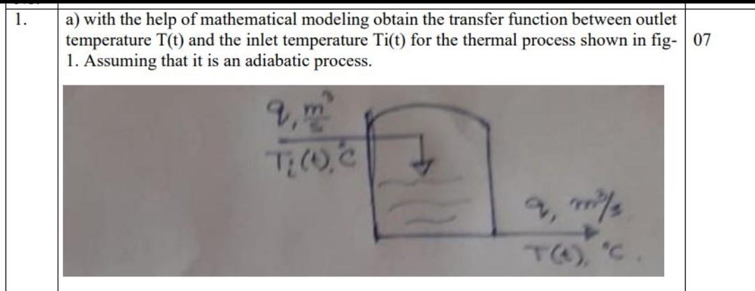 a) with the help of mathematical modeling obtain the | Chegg.com a) with the help of mathematical modeling obtain the | Chegg.com