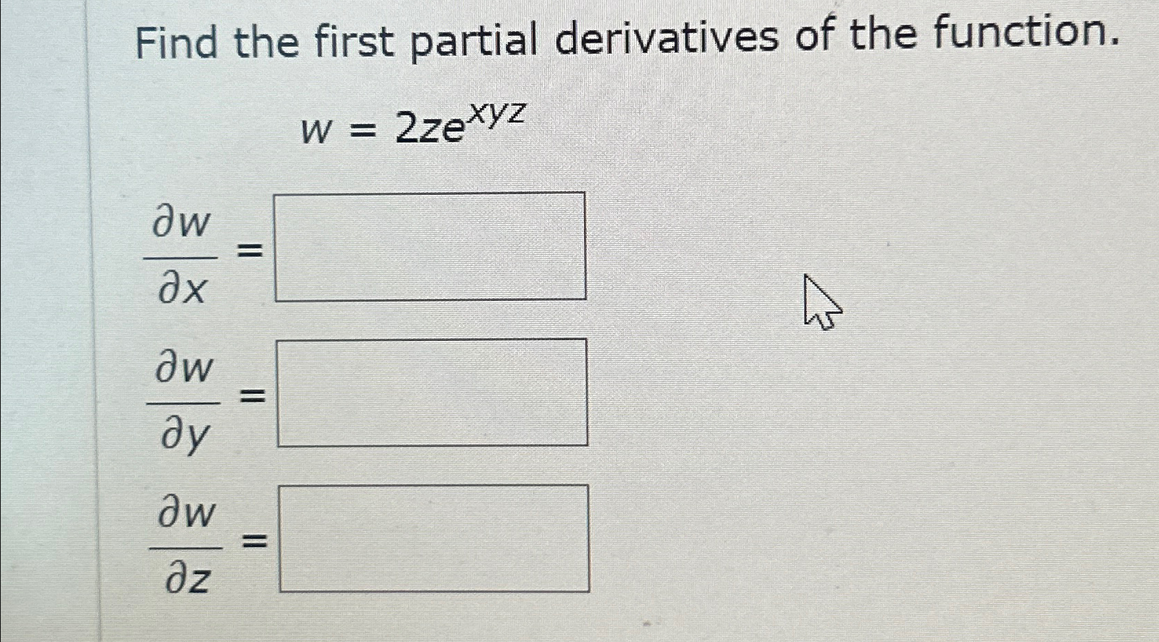 Solved Find the first partial derivatives of the | Chegg.com