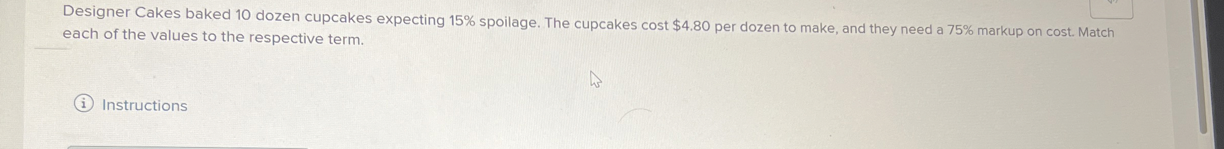 Solved Designer Cakes baked 10 ﻿dozen cupcakes expecting 15% | Chegg.com