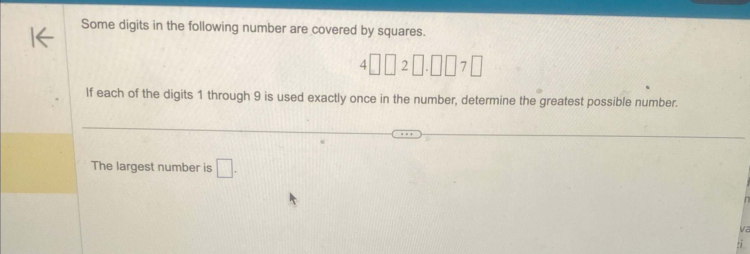 Solved Some digits in the following number are covered by | Chegg.com