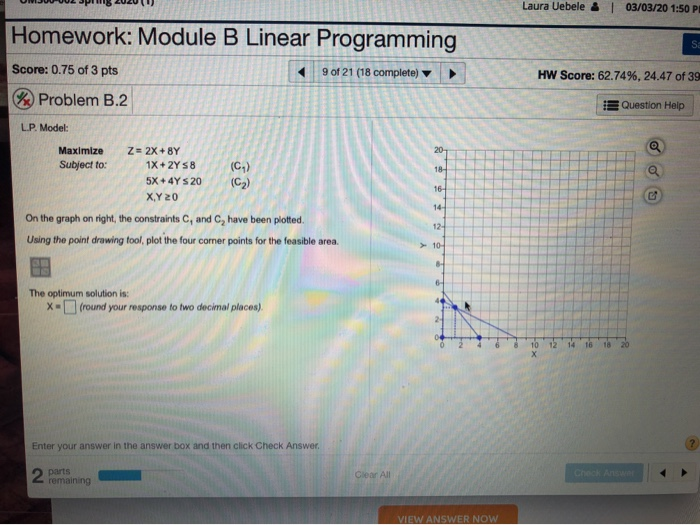 Solved W AVEVO Laura Uebele | 03/03/20 1:50 P HW Score: | Chegg.com