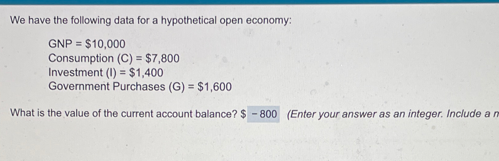Solved We have the following data for a hypothetical open | Chegg.com
