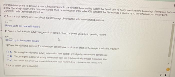 Solved A programmer plans to develop a new software systera, | Chegg.com
