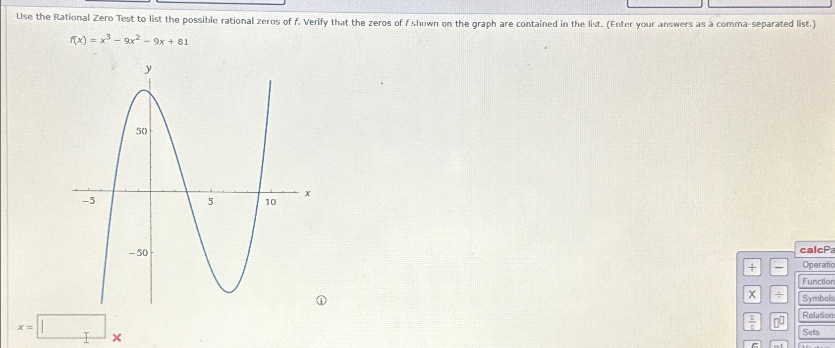 Solved Use the Rational Zero Test to list the possible | Chegg.com