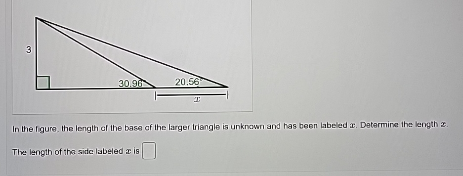 Solved In the figure, the length of the base of the larger | Chegg.com