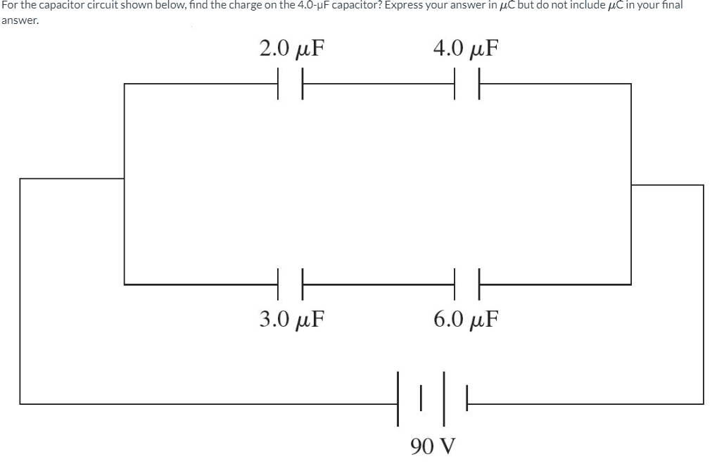 For the capacitor circuit shown below, find the | Chegg.com