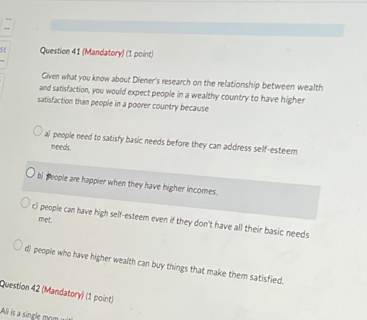 Solved Question 41 Mandatory 1 ﻿pointgiven What You Know 