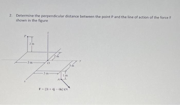 Solved 2. Determine the perpendicular distance between the | Chegg.com